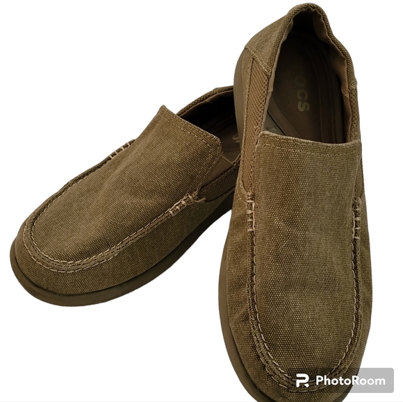 CROCS | Shoes | Crocs Mens Size 8 Canvas Slip On Boat Deck Loafer Shoes ...